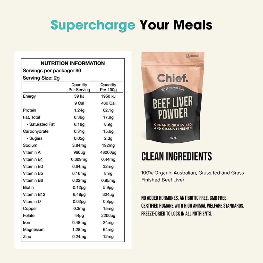 Chief. - Organic Beef Liver Powder 180g – Natural Good Life