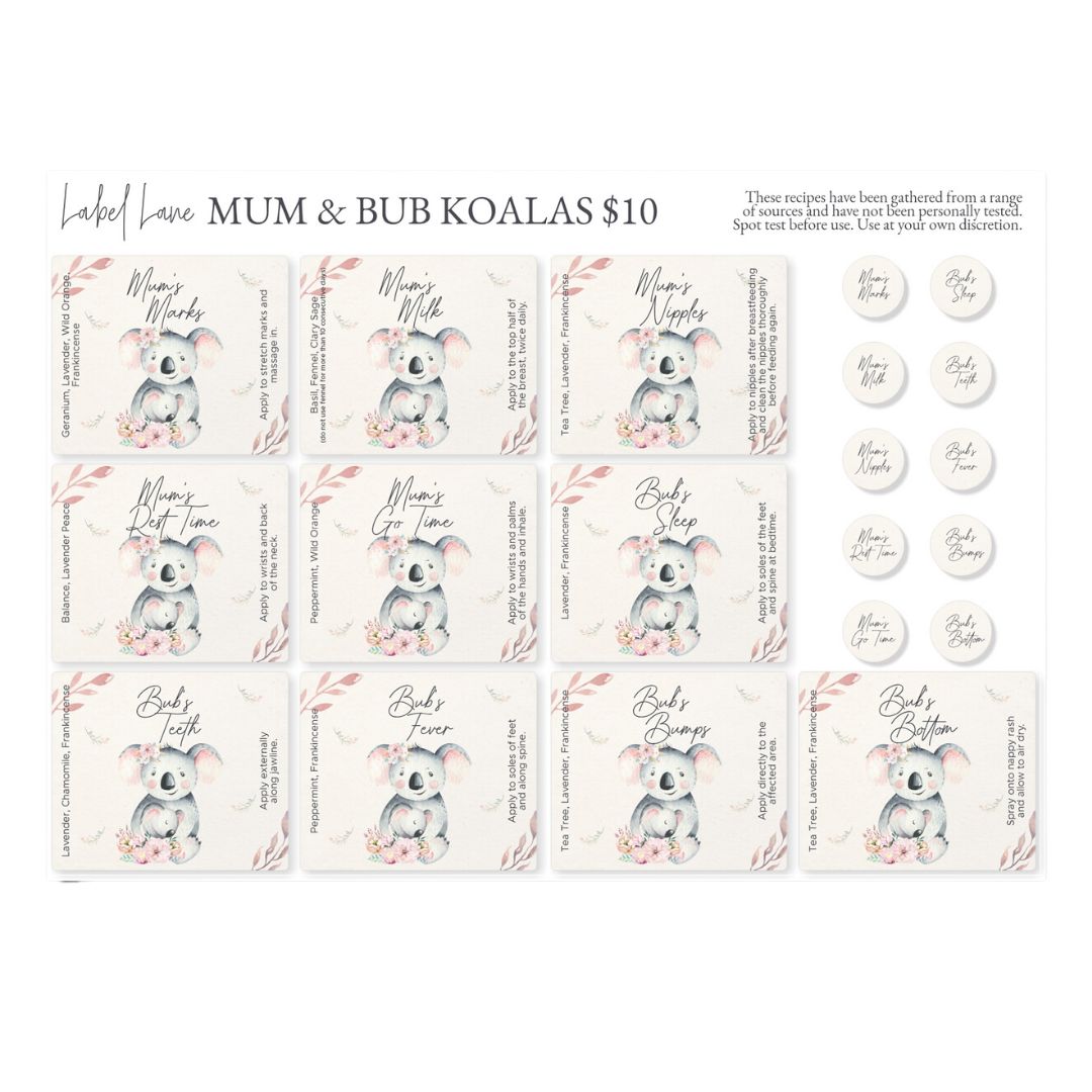 Label Lane Label Set - Mum and Bub KOALAS – Natural Good Life