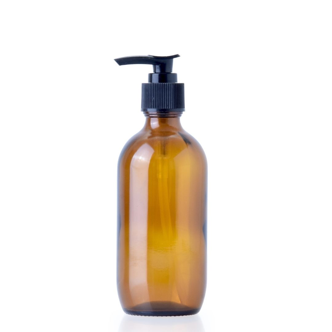 200ml Amber Glass Lotion Pump Bottle – Natural Good Life