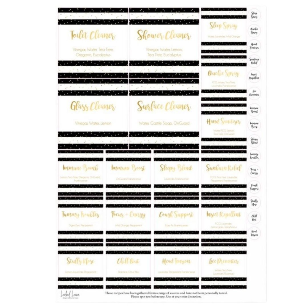 Label Lane Label Set - Black and Gold – Natural Good Life