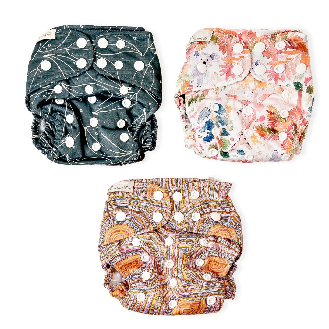 Bare and Boho - Reusable Cloth Nappy NEWBORN (Australiana Design ...