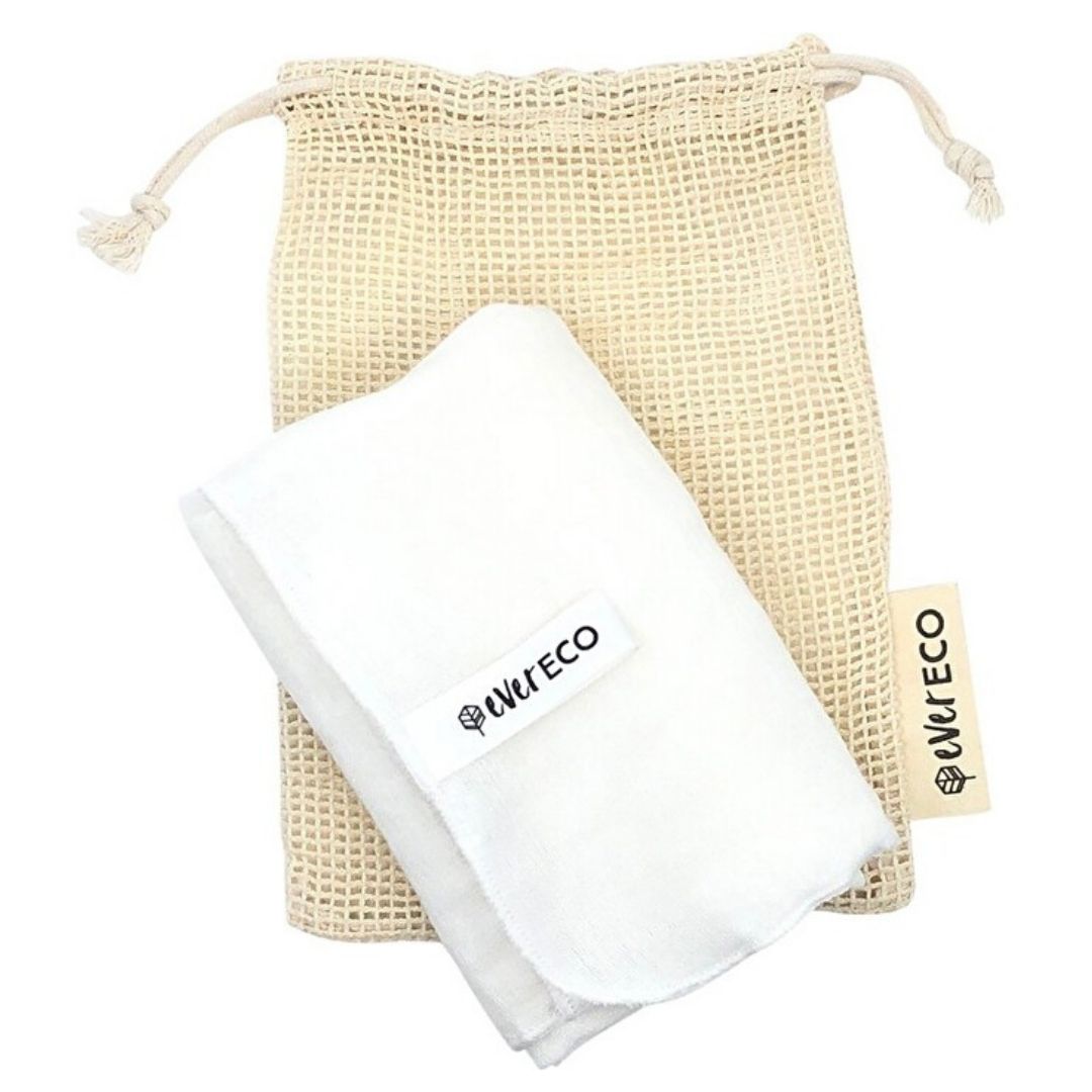 Ever Eco Muslin Facial Cloths with Cotton Wash Bag (Pack 2) – Natural ...